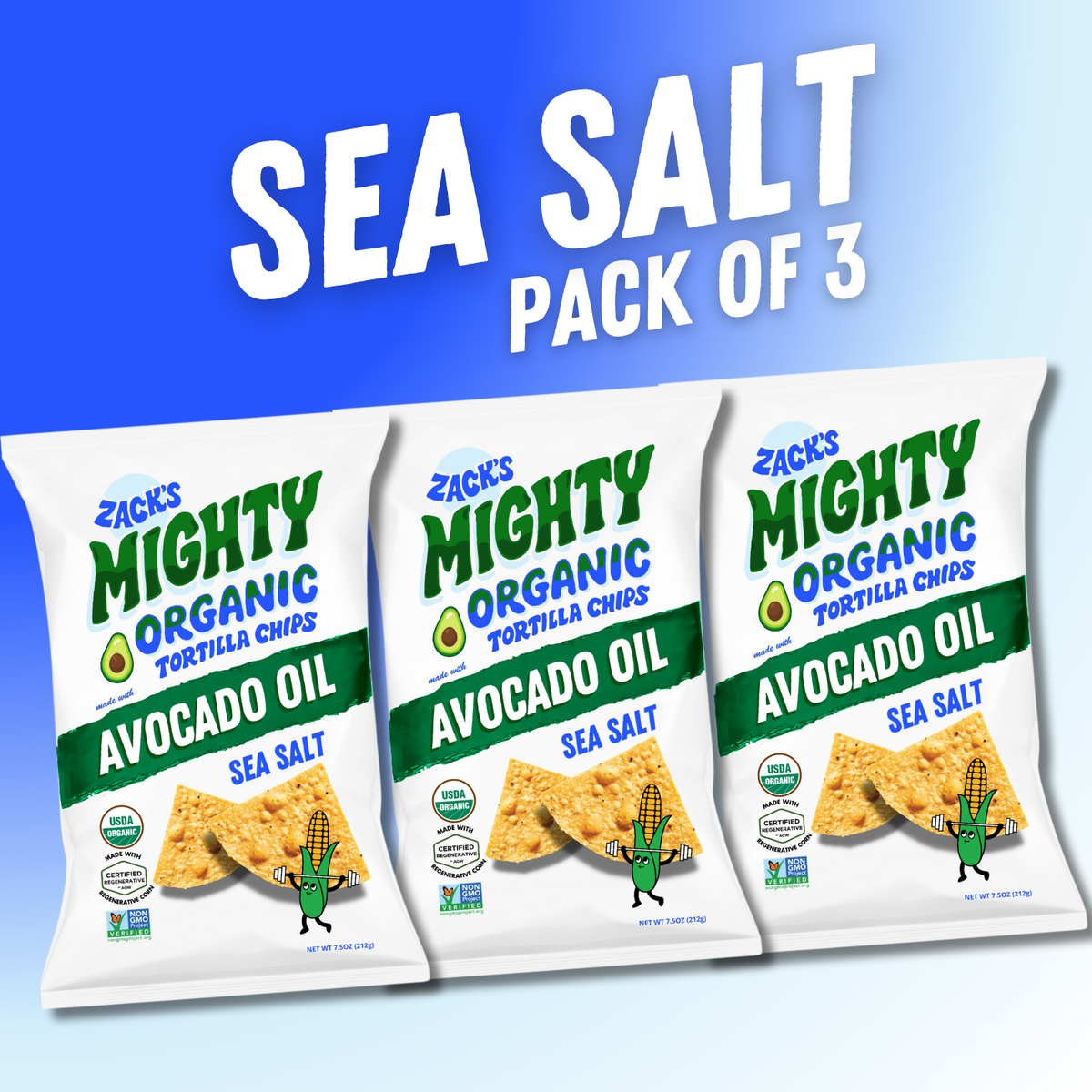 Sea Salt Avocado Oil Tortilla Chips - 3 Pack – Zack's Mighty